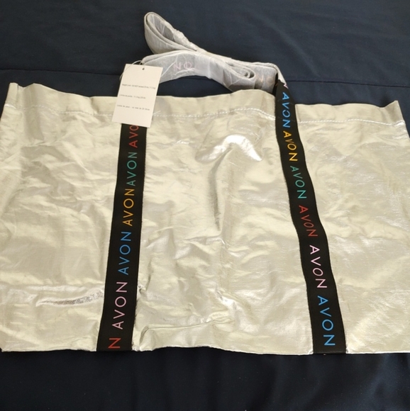 Avon | Bags | The Avon Metallic Silver Visionary Tote Is A Large Unisex ...